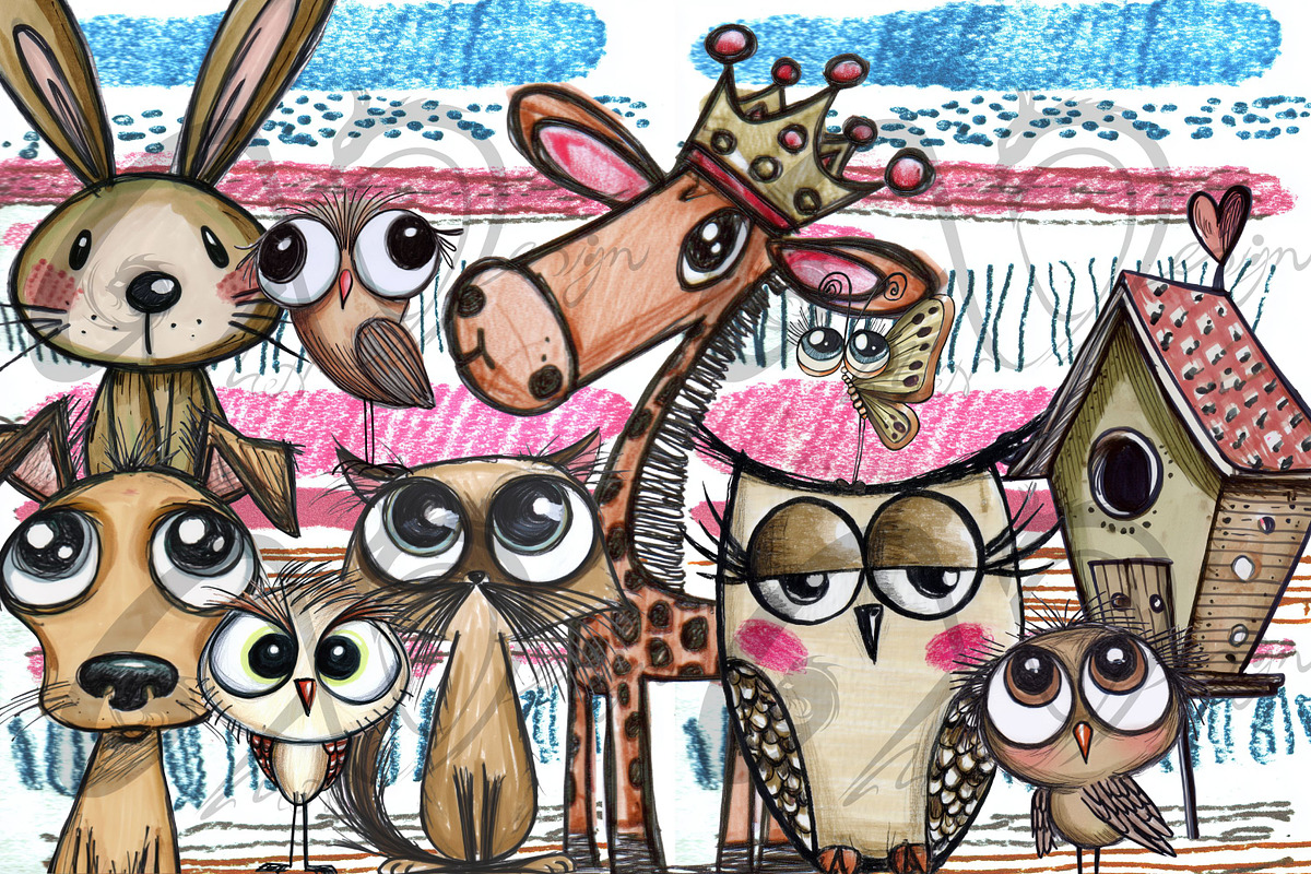 Quirky Whimsy: Cartoon Characters, a Person Illustration by NiiiNArt