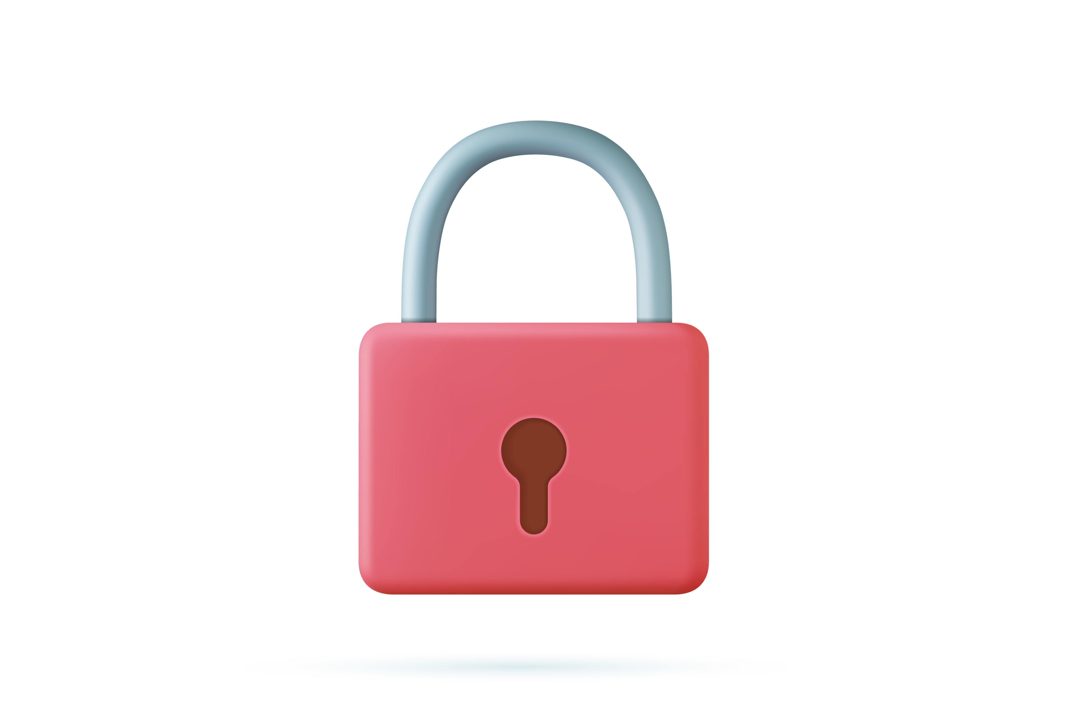3d red padlock icon., an Object Graphic by ModVector