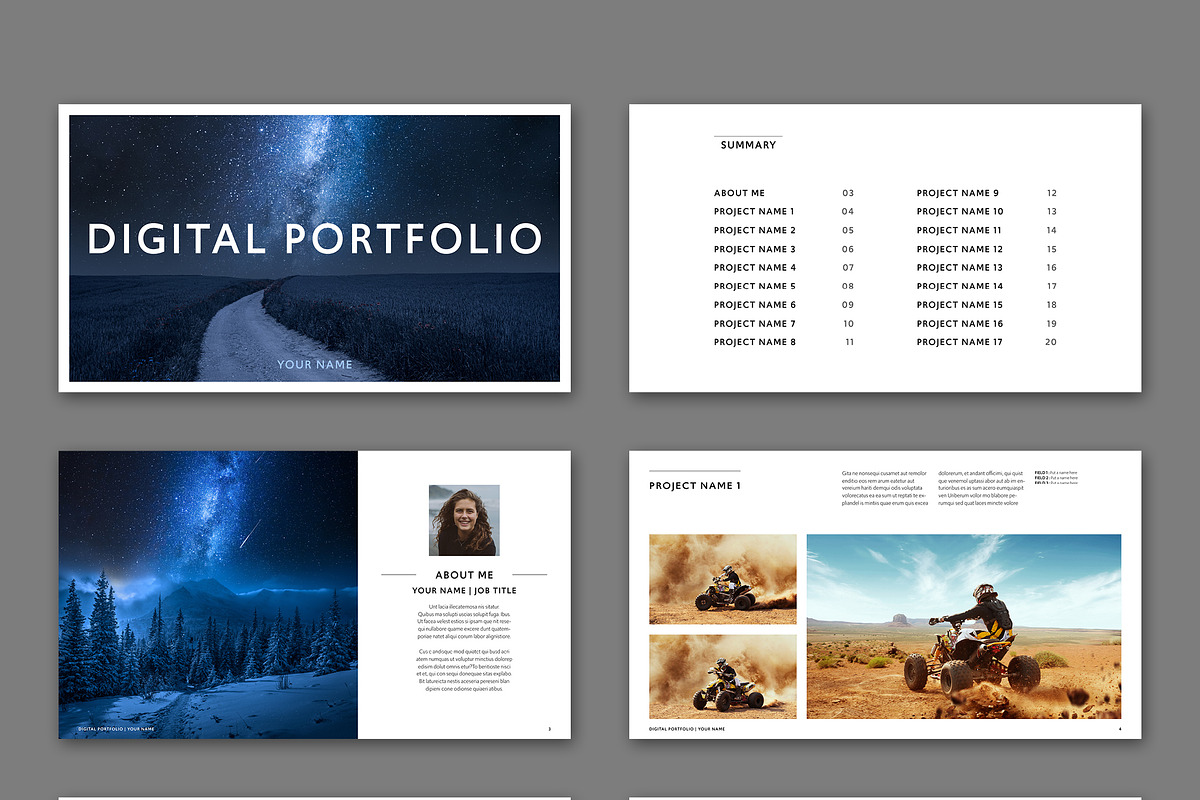 Digital Portfolio Layout, a Presentation Template by tomsarraipodesign