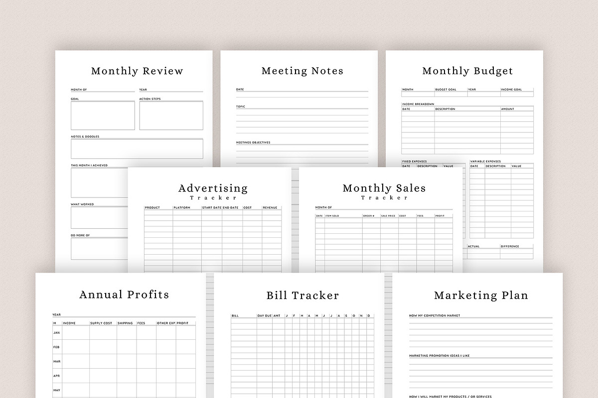 Editable Success Planner Bundle, a Stationery Template by Amit Debnath