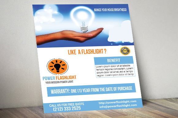 Power FlashLight Flyer, a Flyer Template by PenciGraphics