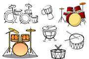 Percussion instruments icons, an Icon by Vector Tradition