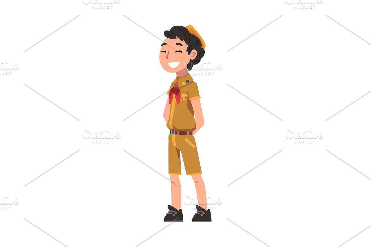 Smiling Scout Boy, Cheerful, an Education Illustration by TopVectors ...