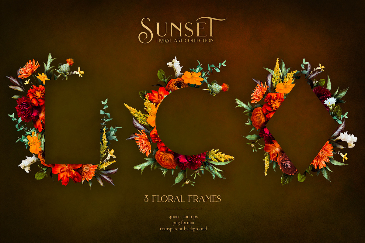 Sunset Floral Art Collection, an Object Graphic by Eclectic Anthology