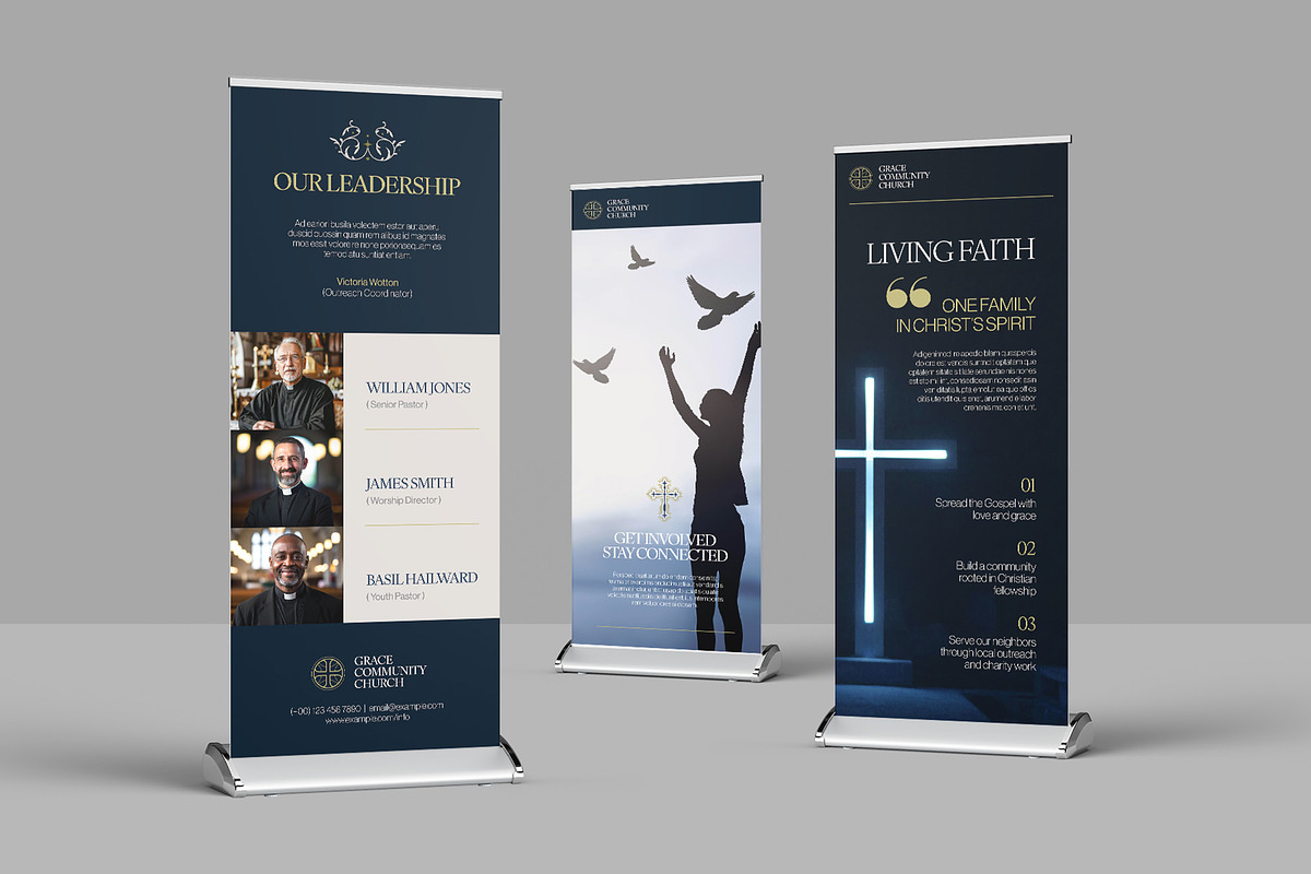 Church Event Roll-Up Banner Template, a Print Template by DesignerCandies