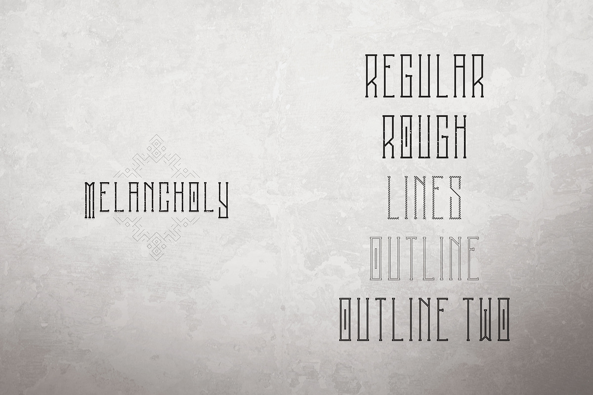 Melancholy Display Typeface + Extra, a Serif Font by VP Fonts