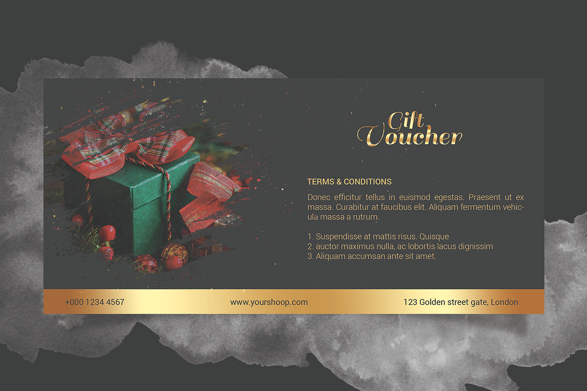 New Year Gift Voucher template-V04, a Stationery Template by Template Shop