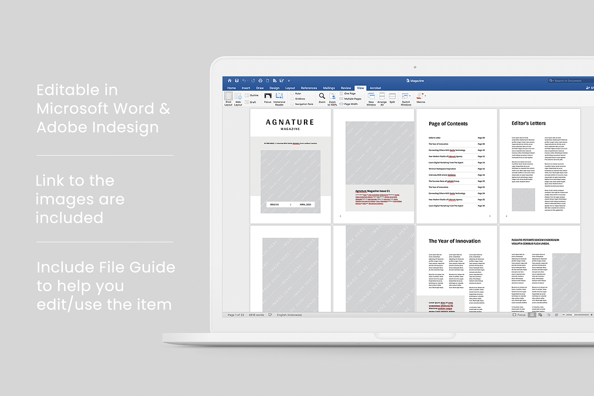 Magazine | MS Word & Indesign, a Magazine Template by Leaflove