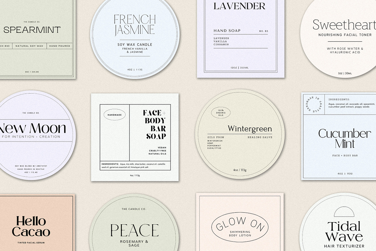 Minimalist Label Templates, a Templates & Theme by denofdreamers