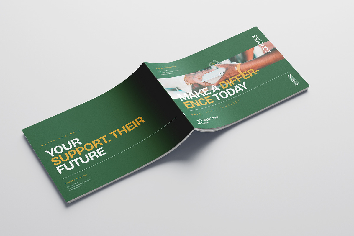 Charity Brochure Landscape | Canva, a Brochure Template by Pixelpick