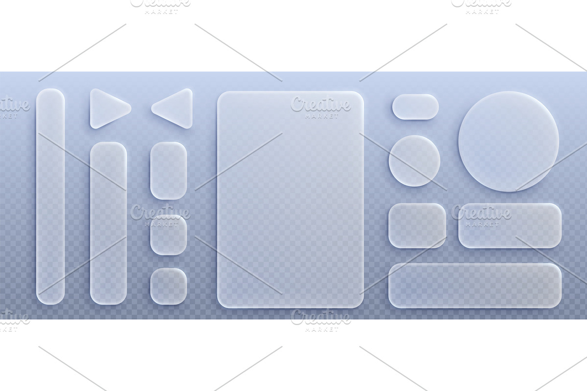 Liquid glass ui design elements set, an Illustration by art PVP - market