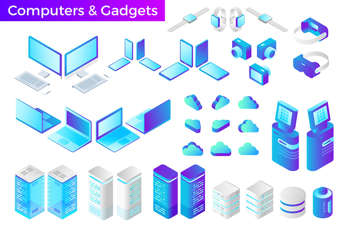 Isometric Flat Vector Collection, an Education Illustration by Sentavio