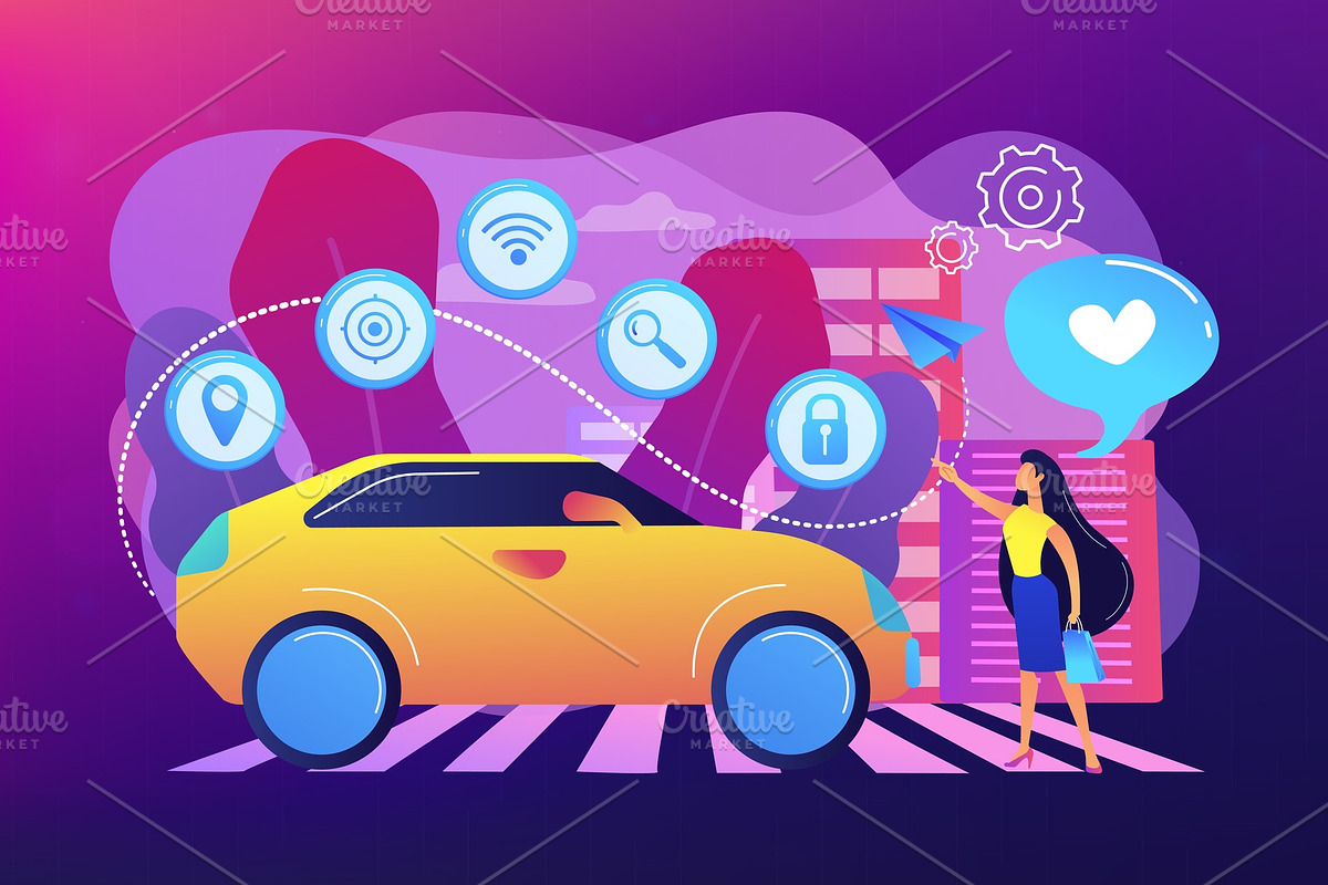 Autonomous car concept vector, a Technology Illustration by Visual ...