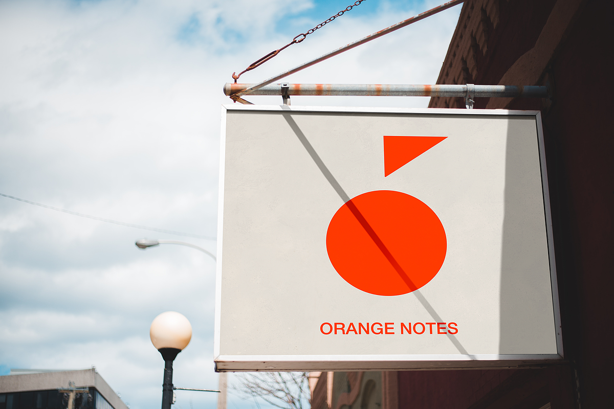 Store sign logo mockup