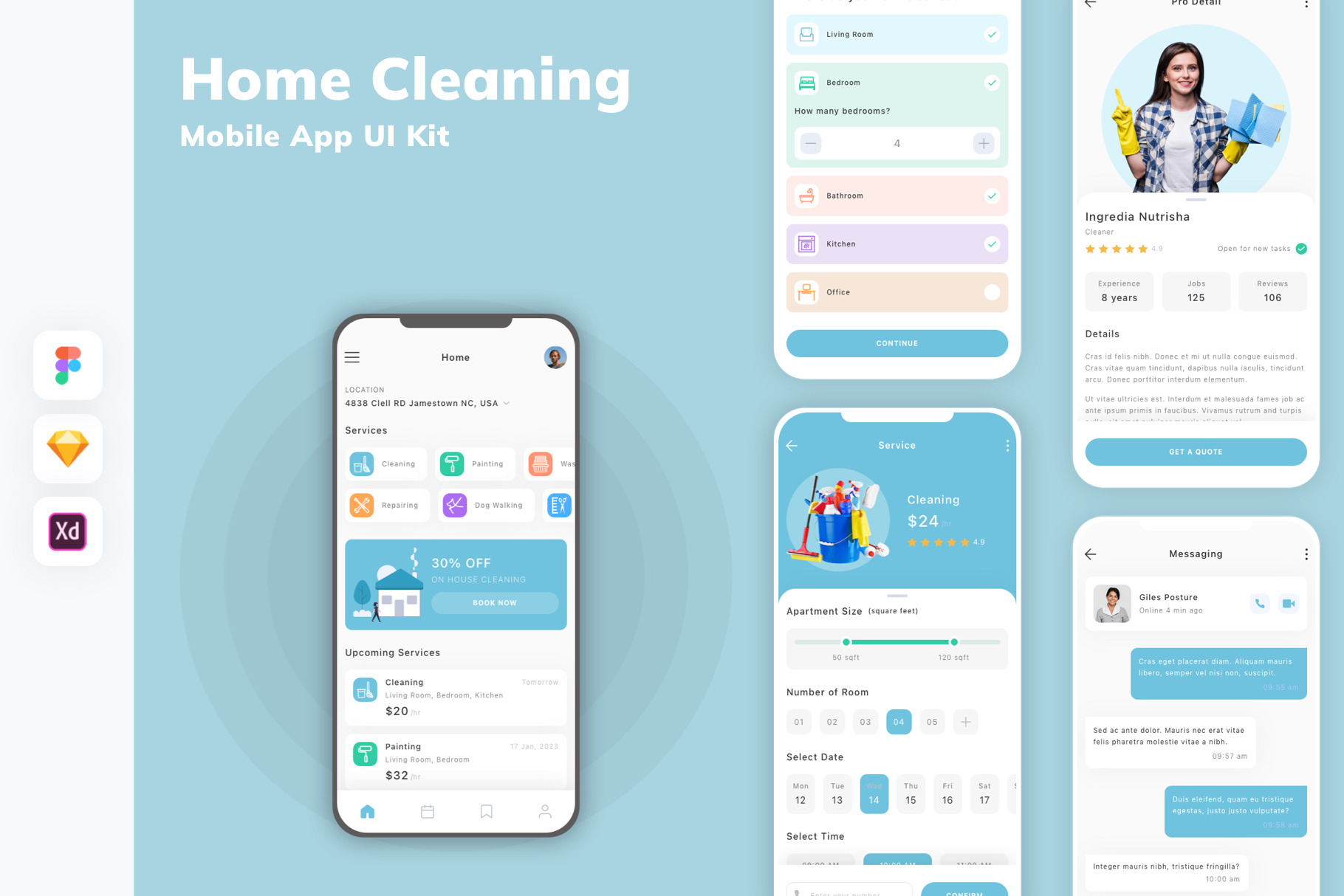 Home Cleaning Mobile App UI Kit, an UI Kit Template by uicube ...
