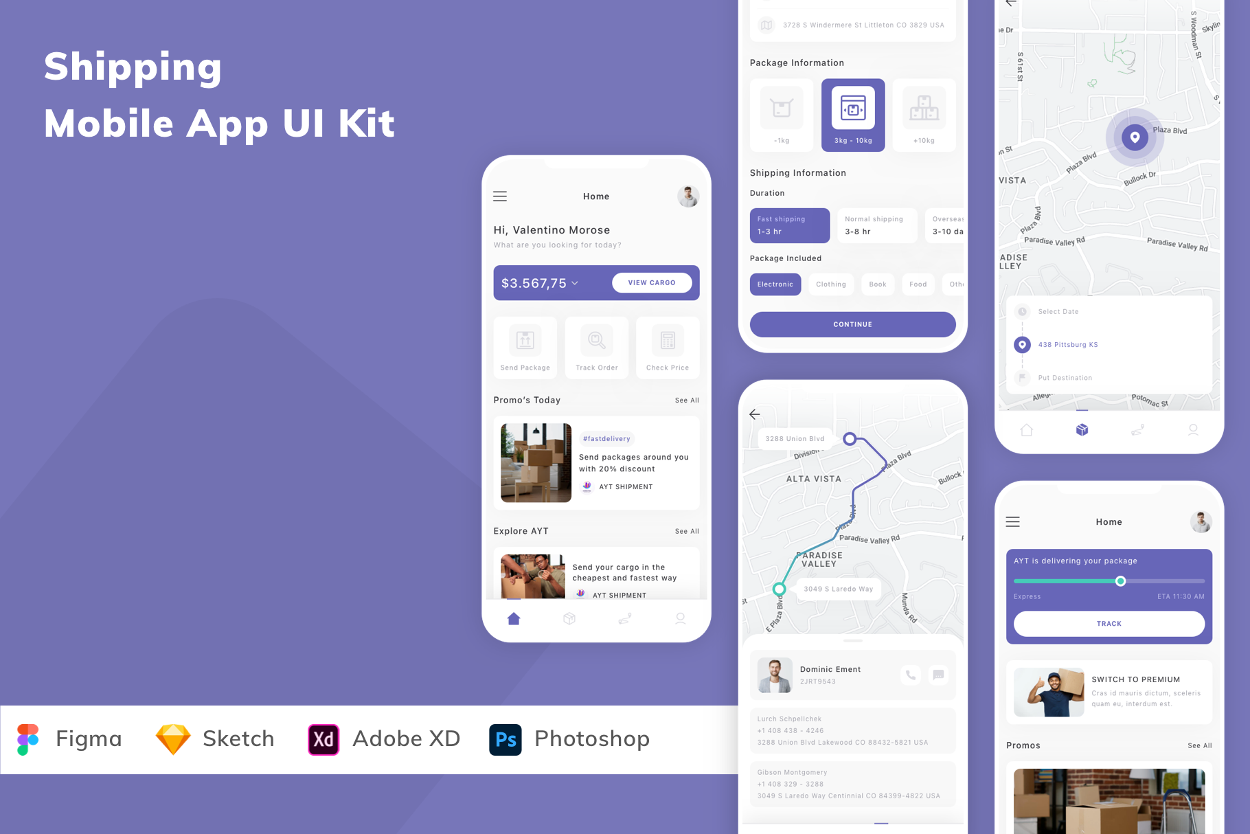 Shipping Mobile App UI Kit, an UI Kit Template by Betush