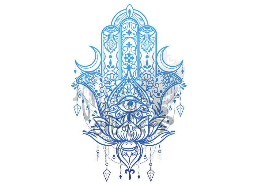Hamsa Hand Intricate Design, a Decorative Illustration by MISS CHATZ