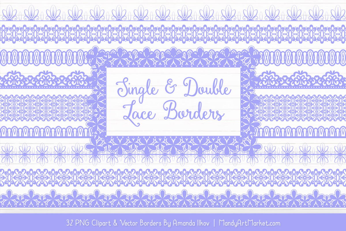 Periwinkle Lace Clipart Borders, an Illustration by Amanda Ilkov ...