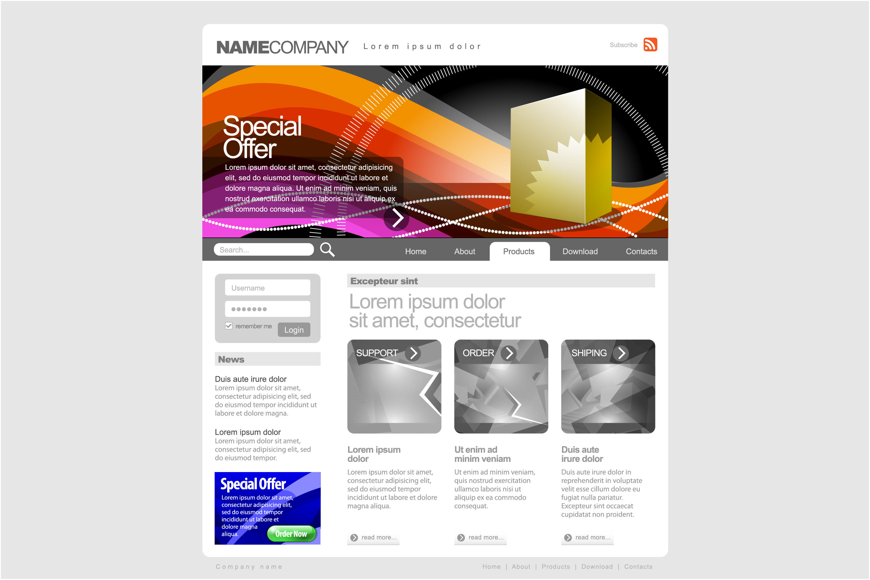 Gray Website Template, a Templates & Theme by Sunny