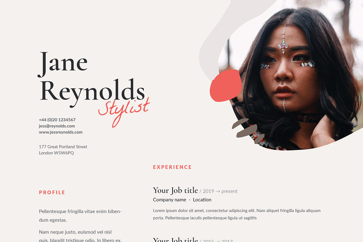 Jane | CV / resume template, a Resume Template by CV house