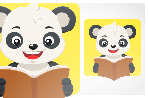 Little Panda Bear Reading A Book, an Animal Illustration by mikailain