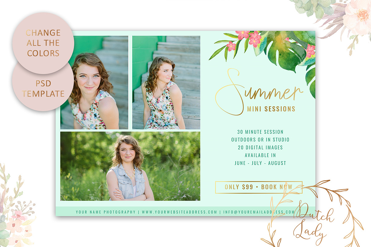 PSD Photo Session Card Template #13, a Card Template by The Dutch Lady ...