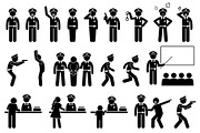 Police Officer Cop Stick Figures, an Icon by Leremy Stick Figures