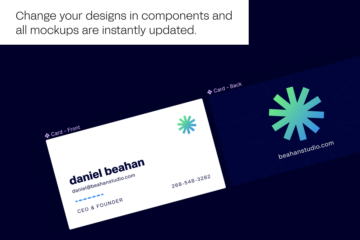 Figma 3d Business Card Template Mockup