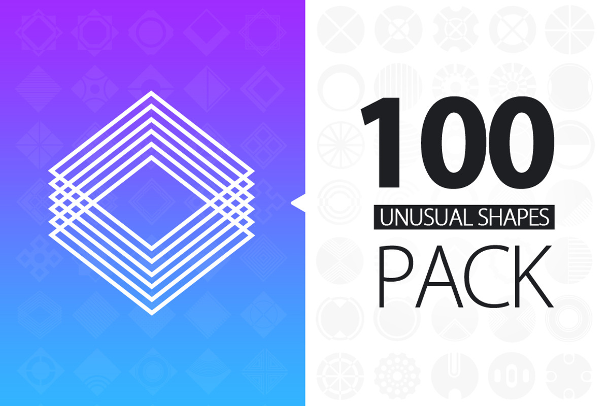 100 Unusual Shapes Pack, a Shape Add-On by ydlabs