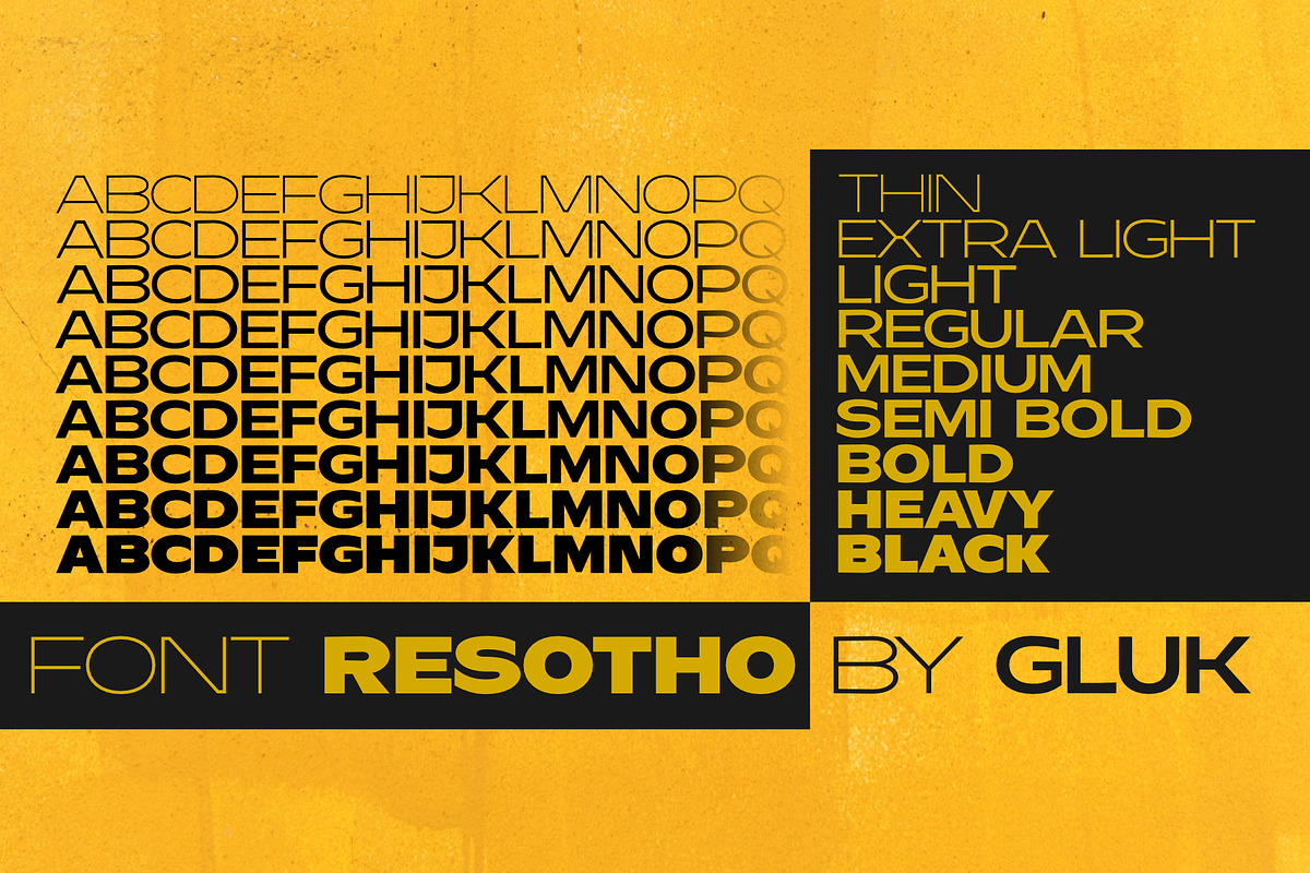 fonts family Resotho, a Sans Serif Font by glukfonts