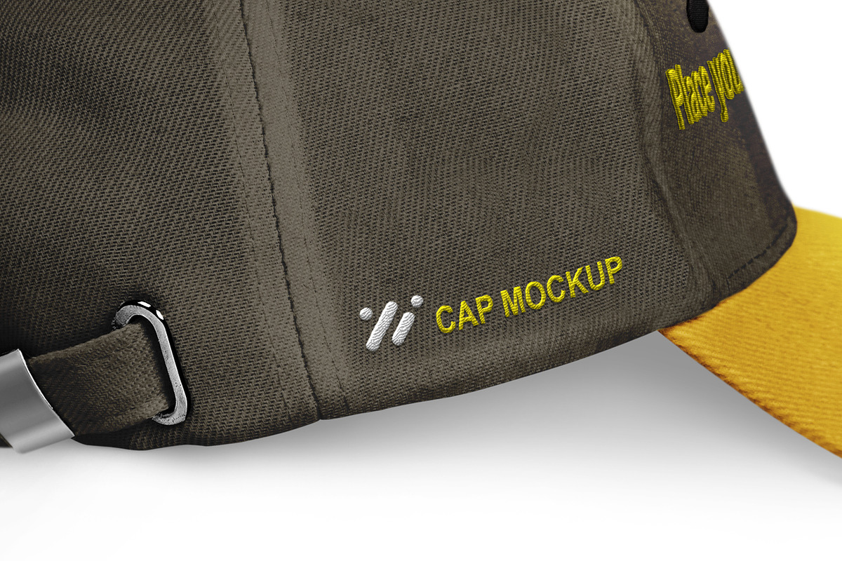 Cap Mockup With Embroidery Effect