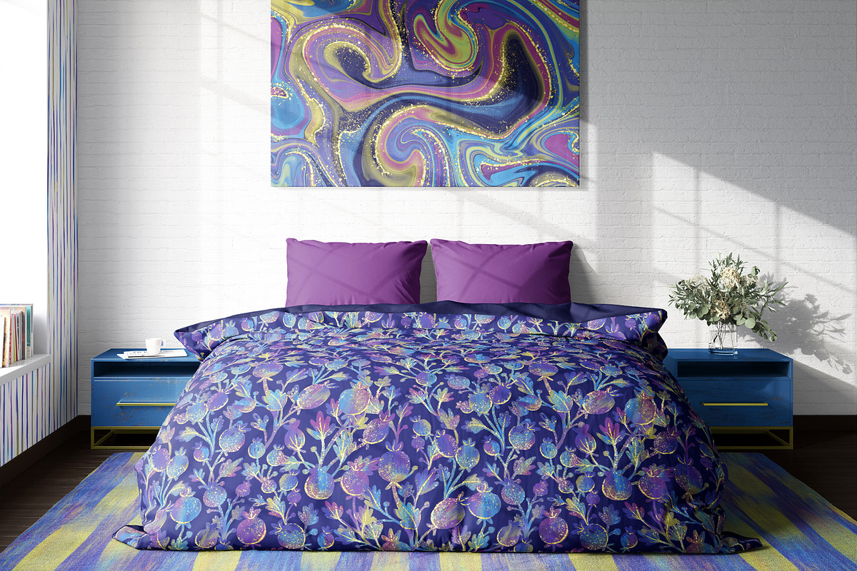 Purple & Gold Fantasy Patterns, a Pattern Graphic by Velliniki