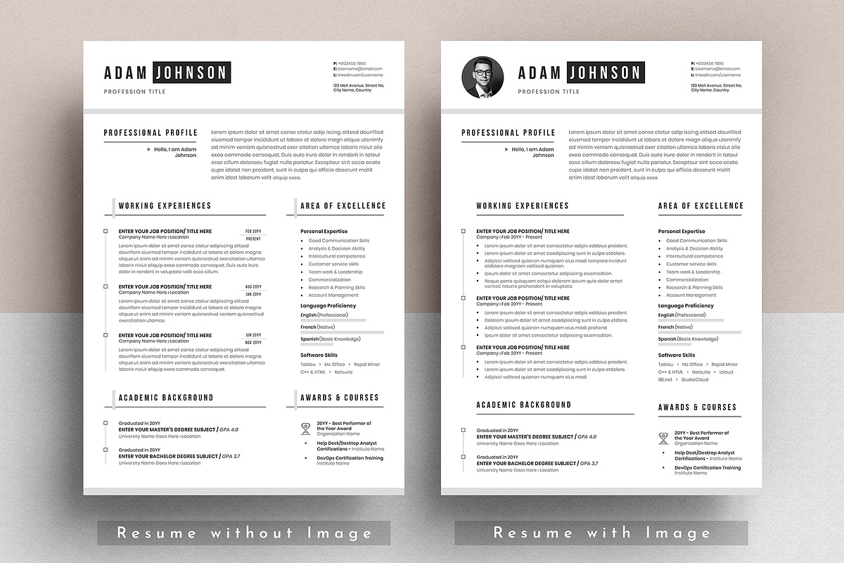 Clean Resume Cv Template Word Pages