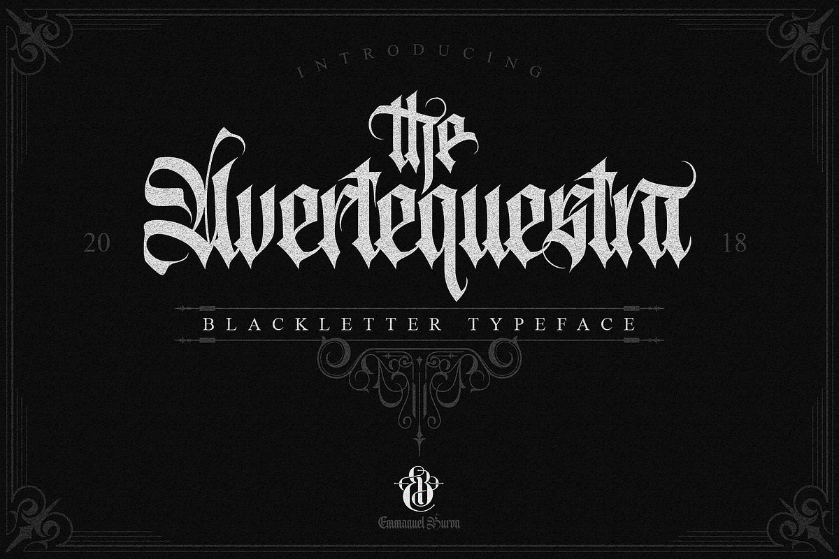 Avertequestra, a Blackletter Font by Emmanuel Buron