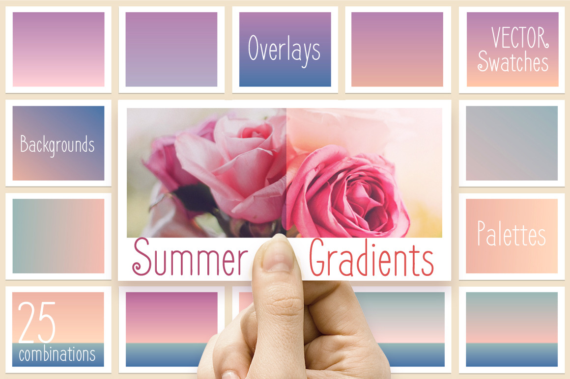 Summer gradients, a Gradient Add-On by Polar Vectors