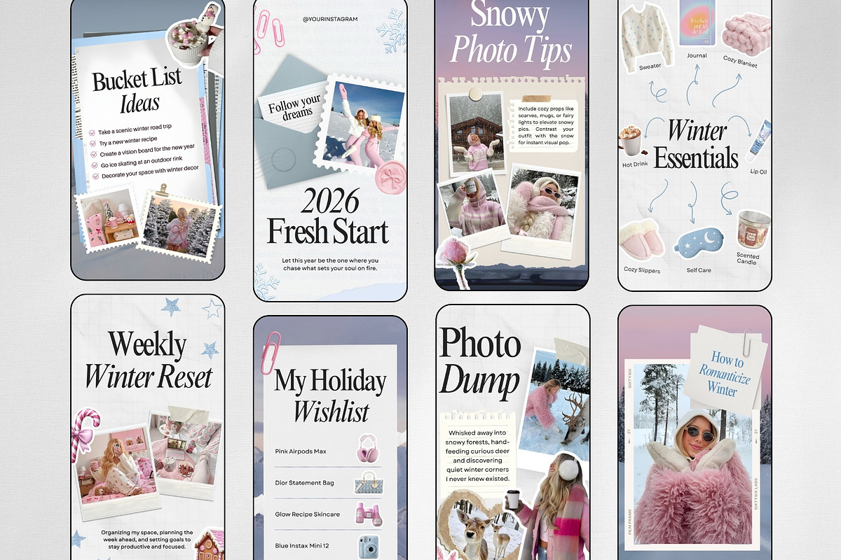 Winter Scrapbook Instagram Templates