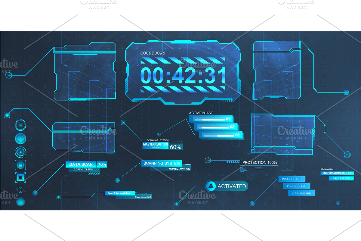 Futuristic Callouts titles, a Technology Illustration by SergeyBitos