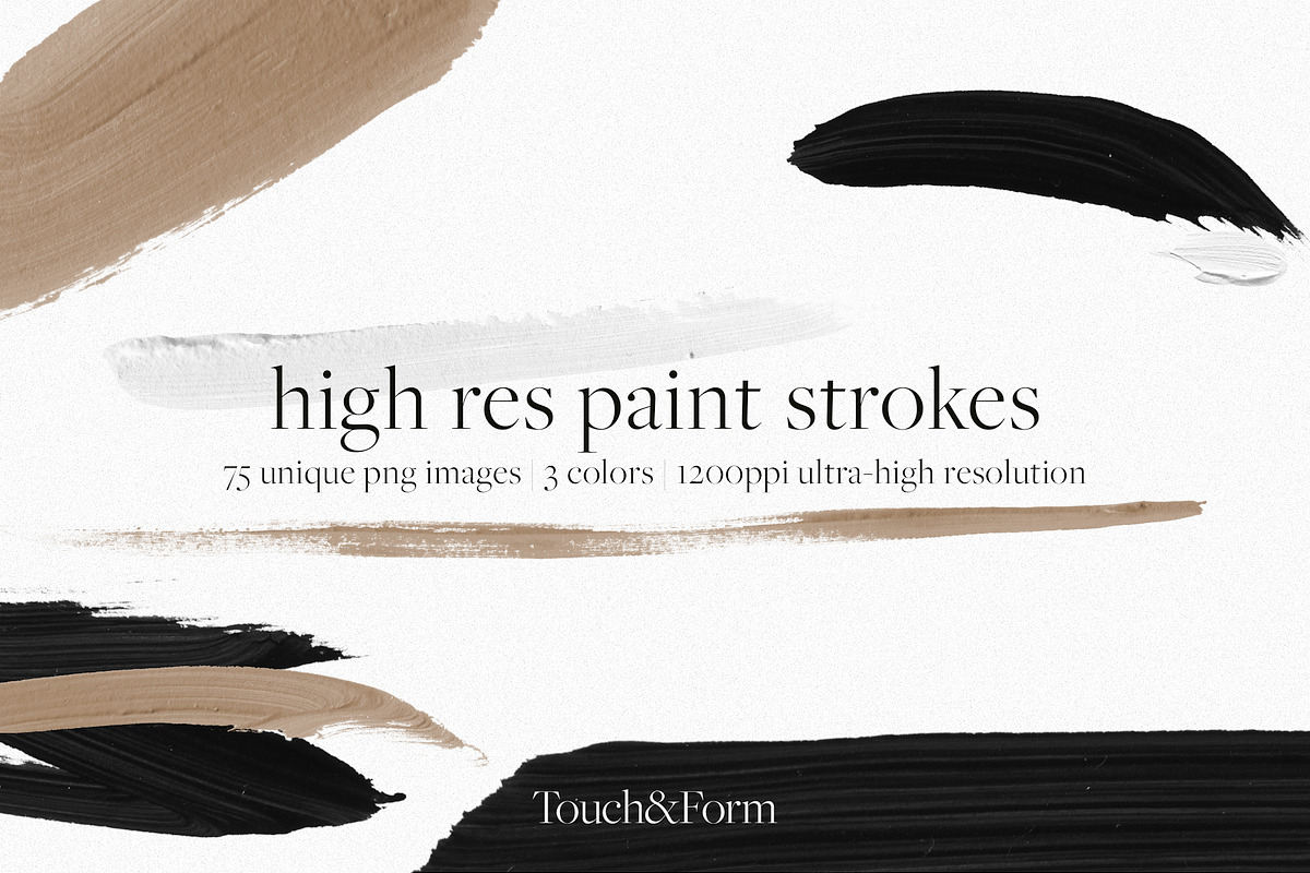 High Resolution Paint Brush Strokes, an Object Graphic by Touch and Form