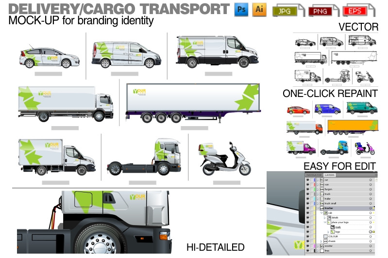 Delivery / cargo transport mockup, a Mockup by Mechanik