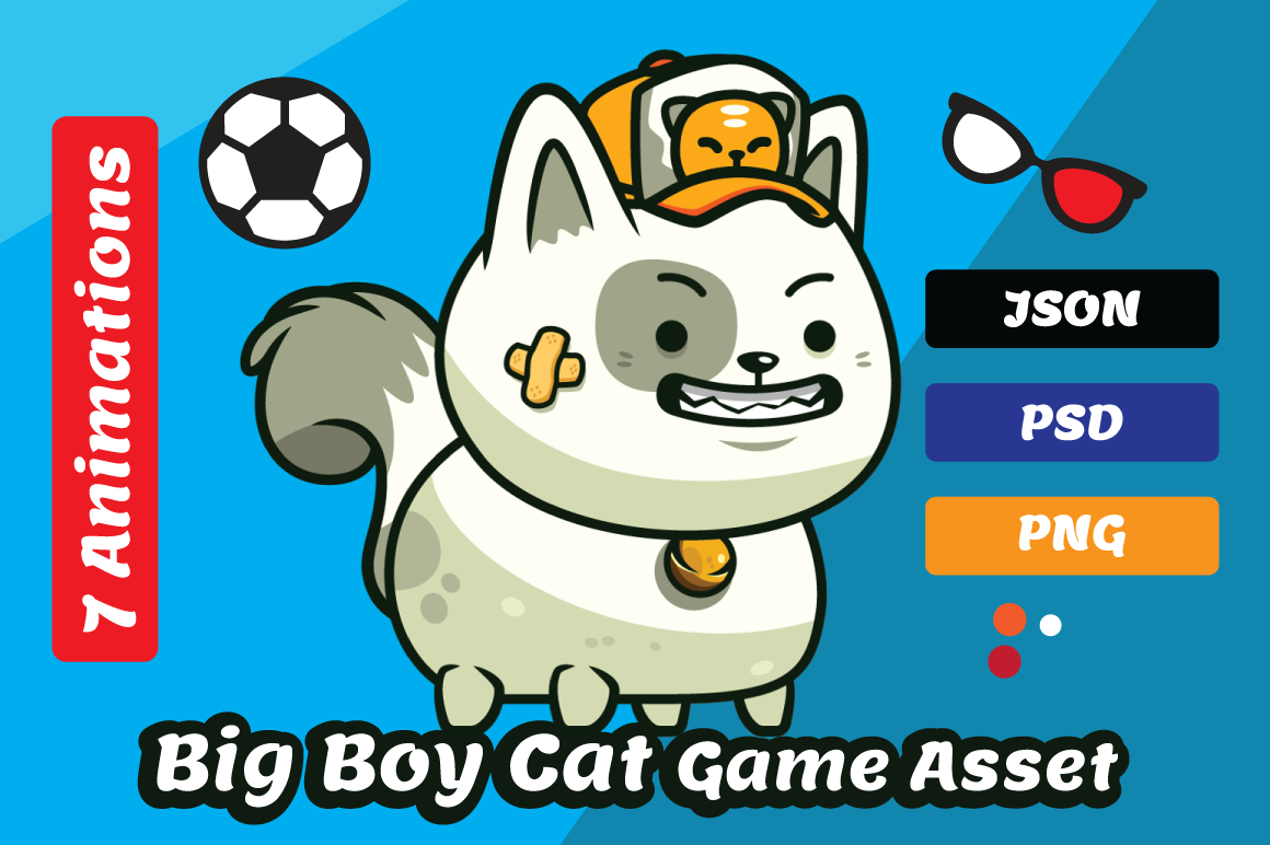 Big Boy Cat Sprites | 2D Game Asset, an Illustration by Heavtryq Design