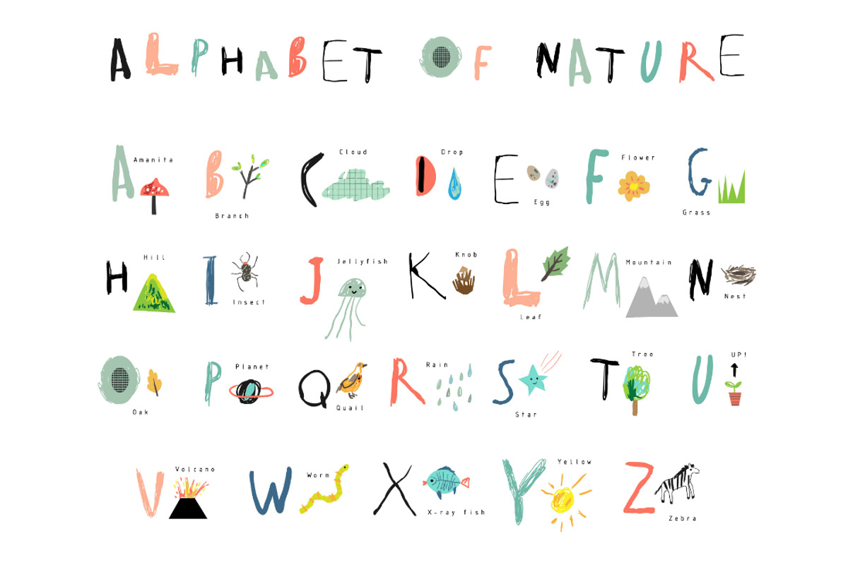 Alphabet of Nature, an Education Illustration by Lera Efremova