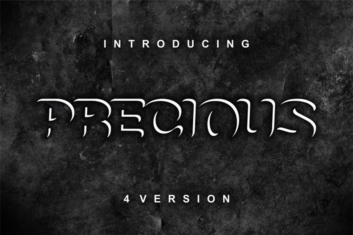 Precious 4 versions of display font, a Serif Font by Vintage Font Lab