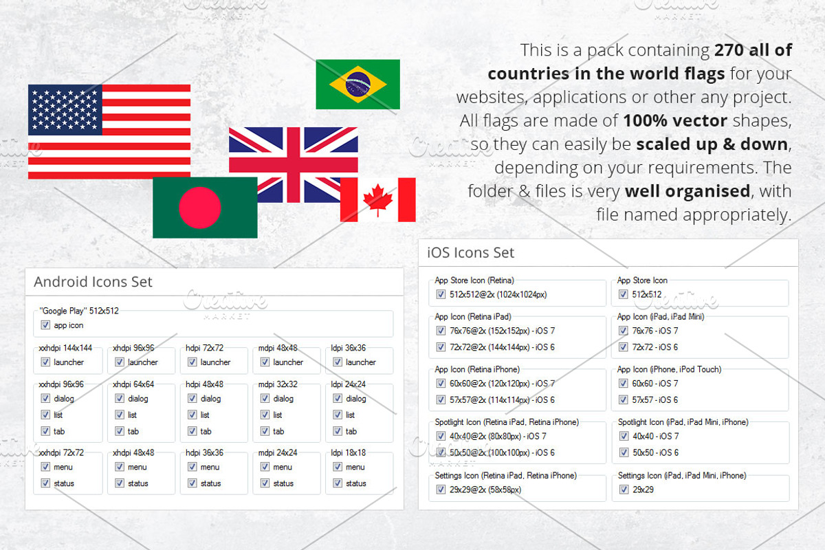 270 World Flags, an Icon by ArtFusion | Creative Market