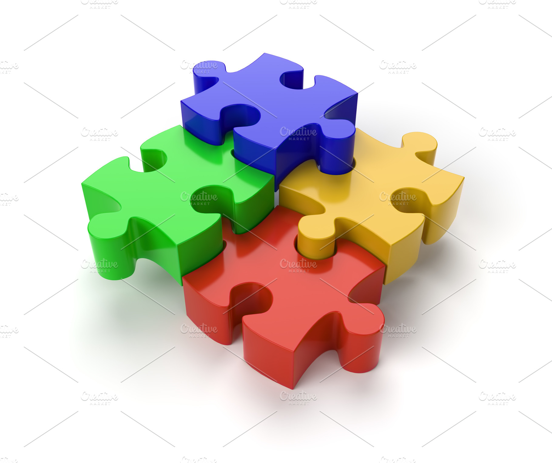Four Jigsaw Puzzle Pieces, a Background Photo by VK Studio