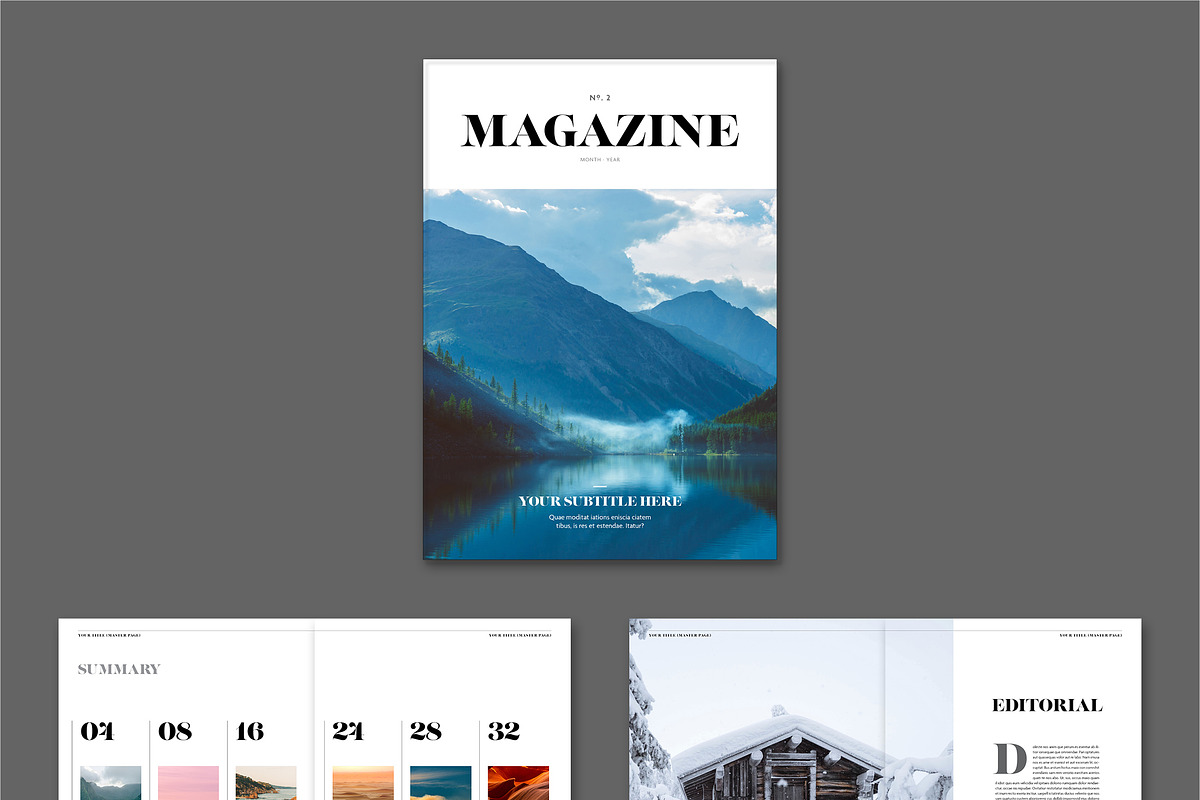 Magazine Layout (A4+US)(40 pages), a Magazine Template by tomsarraipodesign