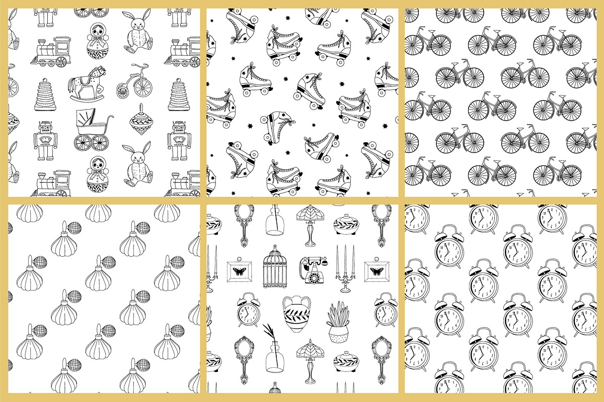 35 VINTAGE STYLE LINEAR PATTERNS, a Pattern Graphic by Lena Nikolaeva ...