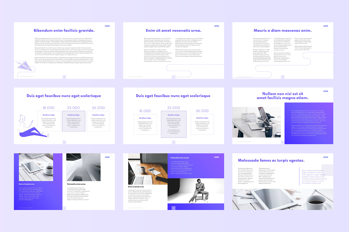 Purple Line Illustration PowerPoint, a Presentation Template by chio ...