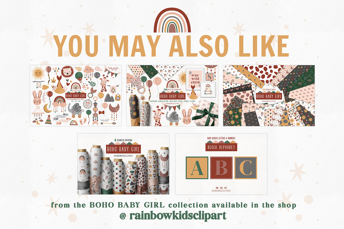 Boho Baby Boy Graphics Bundle, an Animal Illustration by Lulus Digital ...