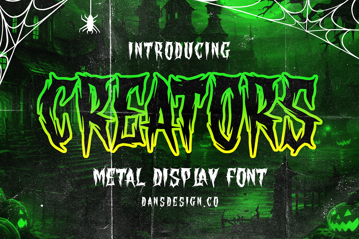 CREATORS Blackletter Metal Horror, a Blackletter Font by dansdesign