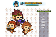 Monkeys 2D Game Sprite Set, an Animal Illustration by DionArtworks ...